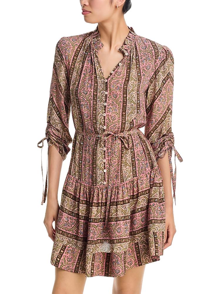 CINQ À SEPT Cinq A Sept Junie Dress with Paisley Print and Tie Detail